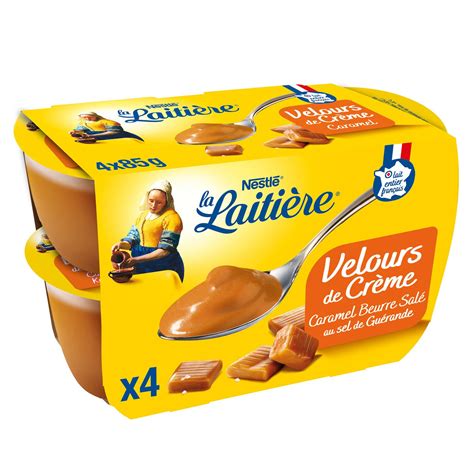 Crème Dessert Caramel LA LAITIERE les 4 pots de 85g à Prix Carrefour