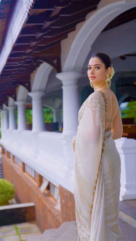 Tamannah In White Saree Photo Shoot In Kerala