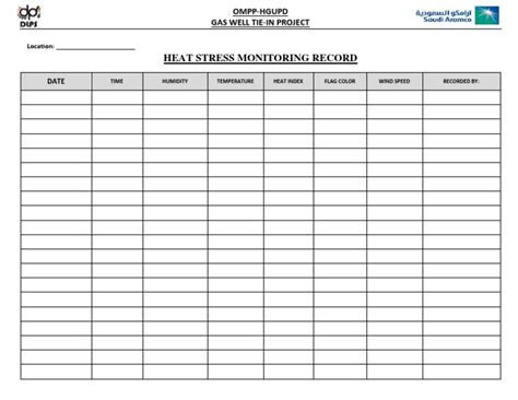 Heat Stress Monitoring Record Pdf