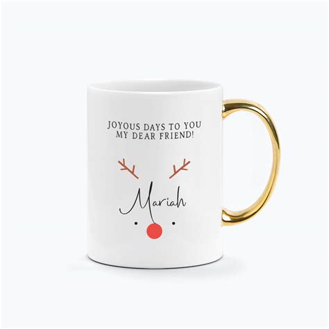 CUSTOM SUBTEXT CUSTOM NAME Printed Mug Christmas Collection Rudolph
