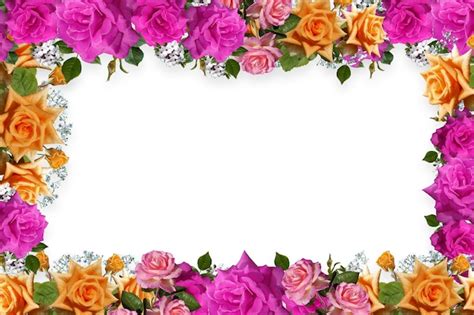 Pink Flowers Borders And Frames