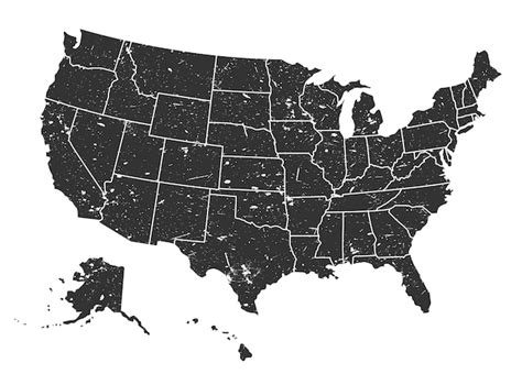 Mapa Dos Estados Unidos Da América Estilo Grunge Vetor Premium
