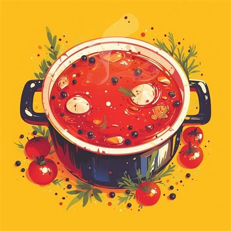 Ukrainian Borscht And Traditional Beet Soup Premium Ai Generated Vector