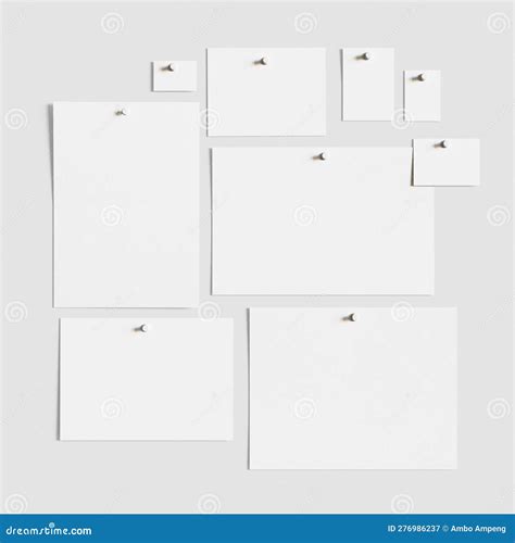 all paper size using to show your realistic photo or art design stock