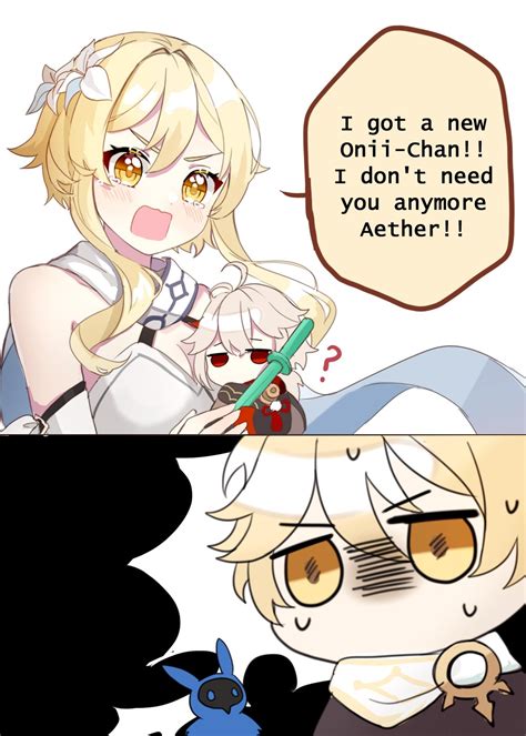 Lumine Aether Kaedehara Kazuha And Abyss Mage Genshin Impact Drawn