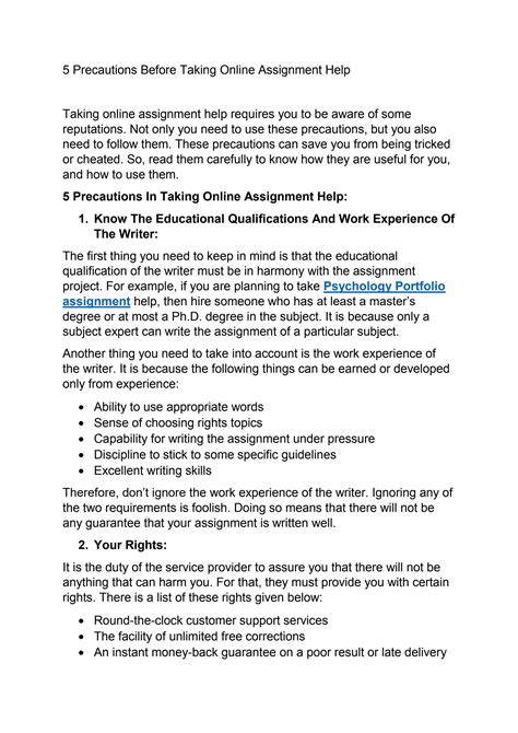 Precautions Before Taking Online Assignment Help By Helpmy Issuu