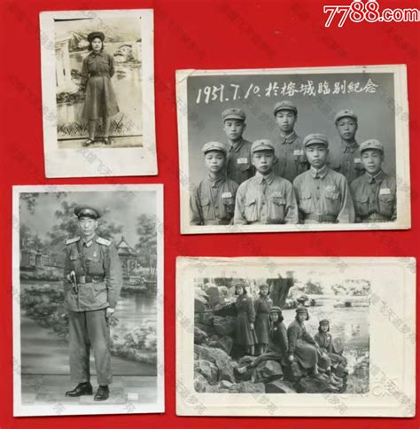 早期军人4张！泛银老照片敦煌飞天追梦苑【7788收藏收藏热线】