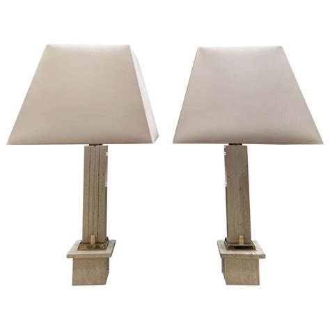 A Pair Of Large Brass And Opaque Glass Tiffany Style Table Lamps For