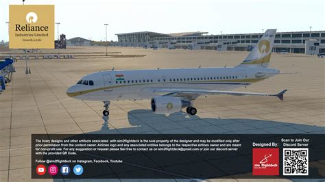 Toliss A Reliance Private Jet Airbus A By Sim Flightdeck Aircraft Skins Liveries