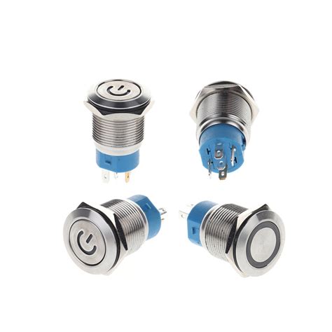 Waterproof Buttons Switches Metal Latching Momentary Illuminated Switch