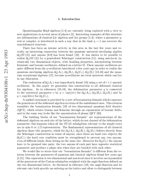 Pdf Q Deformed Classical Lie Algebras And Their Anyonic Realization