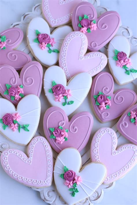 Frosted Heart Shaped Cookies