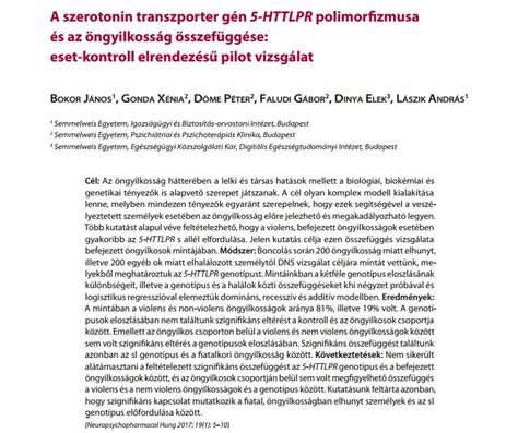 Pdf Association Between The 5 Httlpr Polymorphism Of The Serotonin Transporter Gene And