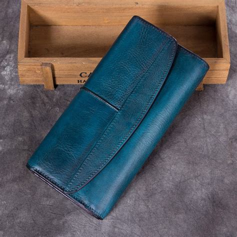 Ladies Trifold Clutch Wallet Handmade Leather Wallets For Women