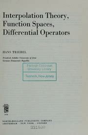 Interpolation Theory Function Spaces Differential Operators Triebel