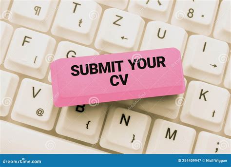 Text Caption Presenting Submit Your Cv Concept Meaning Looking For A Job Recruitment Send Us