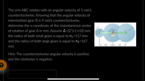 Solved The Arm Abc Rotates With An Angular Velocity Of 5rads