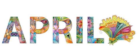 Word April Entangle Object For Decoration Vector Image