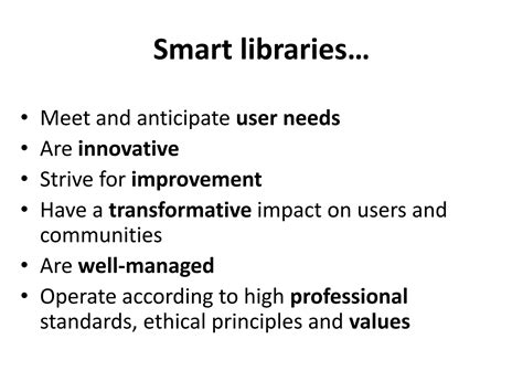 Strategies For Smart Libraries Building User Centred Library And