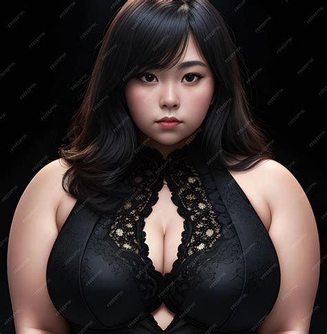 Premium Photo A Woman With Long Hair And A Black Dress With Gold
