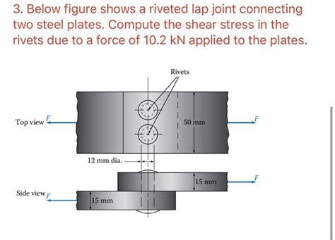 Solved 3 Below Figure Shows A Riveted Lap Joint Connecting