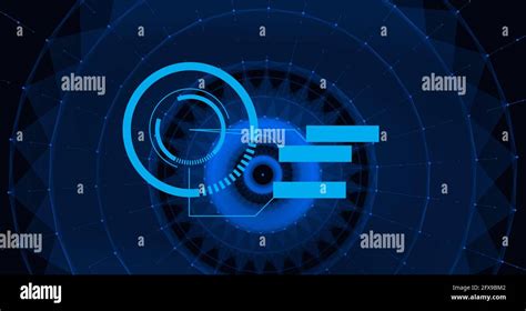 Composition Of Blue Scope Scanning Over Blue Circles Stock Photo Alamy