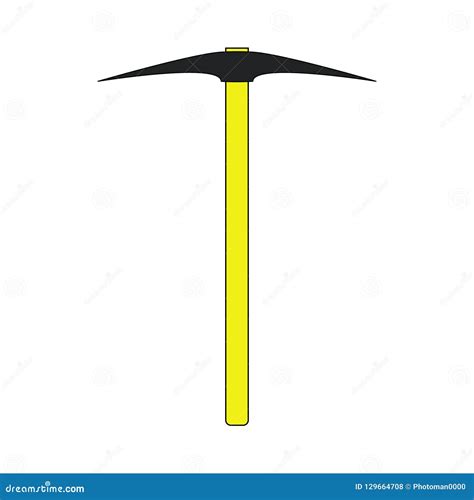 Mining Pick Logo Schematic Stock Vector Illustration Of Heavy 129664708