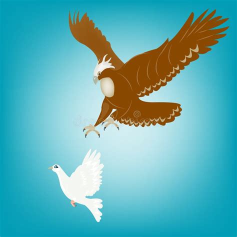 Eagle And Dove Stock Vector Illustration Of Wing Flight 18220775