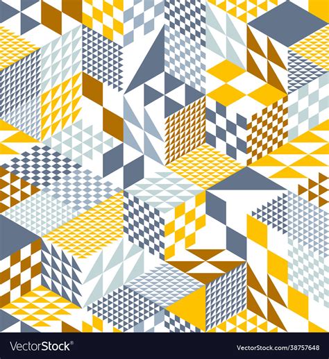Seamless Cubes Background Rhombus And Triangles Vector Image