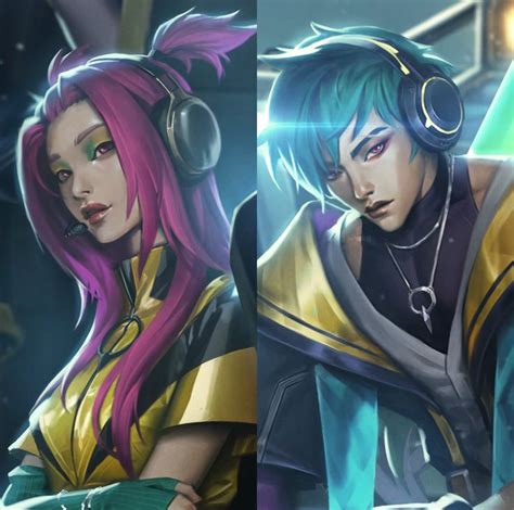 Two Anime Characters With Headphones On One Is Looking At The Camera