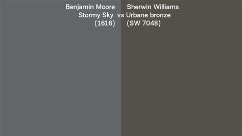 Benjamin Moore Stormy Sky 1616 Vs Sherwin Williams Urbane Bronze Sw