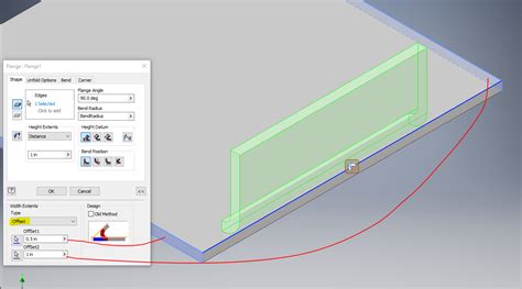 how to move an inventor sheet metal flange along edge or certain length