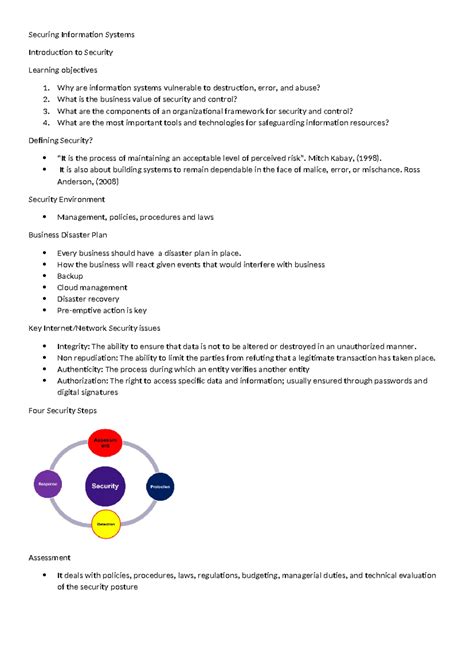 Securing Information Systems Securing Information Systems