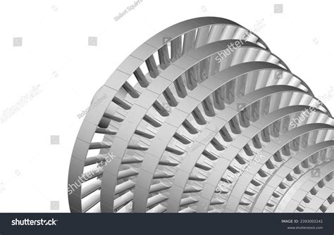 Steam Turbine Turbomachinery Illustration Showing Doubleflow Stock