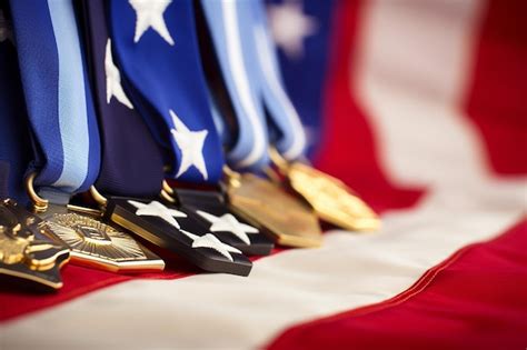 premium photo valor in rows military medals display