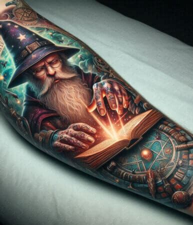 15 Magical Wizard Tattoo Designs For Fantasy Lovers
