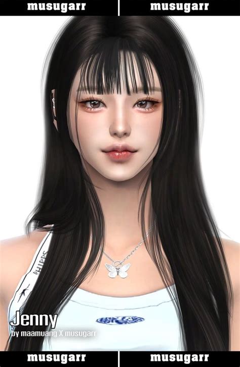 Jenny Sims Dump Early Access 96 Musugarr X Maamuang Sims Hair