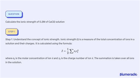 Solved Calculate The Ionic Strength Of 02m Of Cacl2 Solution