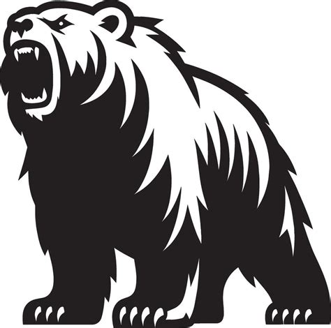 Polar Bear Silhouette Illustration Isolated On White Background