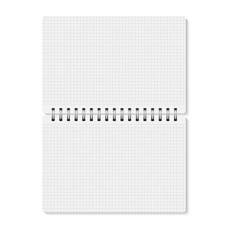 Cahier à Reliure Spirale Ouvert Réaliste Blanc Vectoriel Cahier Vierge