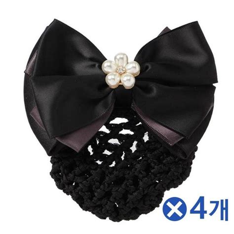고급스러운 리본 진주 헤어망x4개 심플헤어핀 홈플러스 택배배송