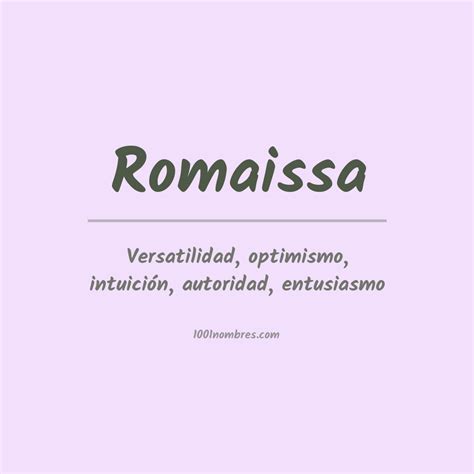 Significado Del Nombre Romaissa
