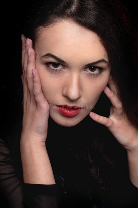 Closeup Portrait Of Passionate Young Woman Stock Image Image Of