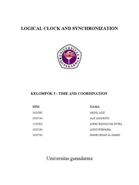 Logical Clock And Synchronization Pdf