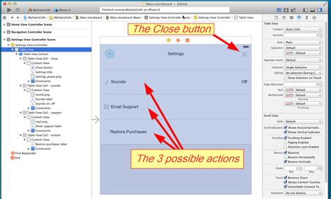 Ios Creating Settings Scene Using Static Cells Screenshots And