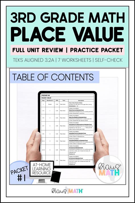 3rd Grade Math Packet 1 Place Value Kraus Math Math Packets 3rd