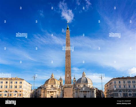 View Of Piazza Del Popolo Peoples Square In Rome Italy Skyline
