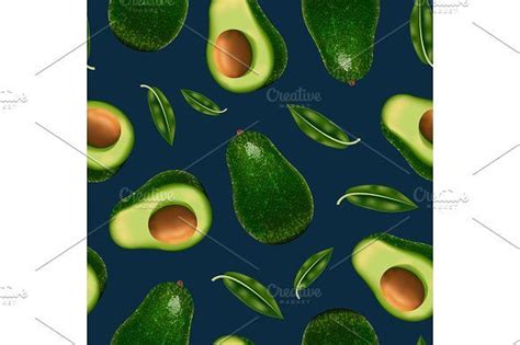 3d Whole Avocado And Slice Pattern Pattern Graphic Patterns