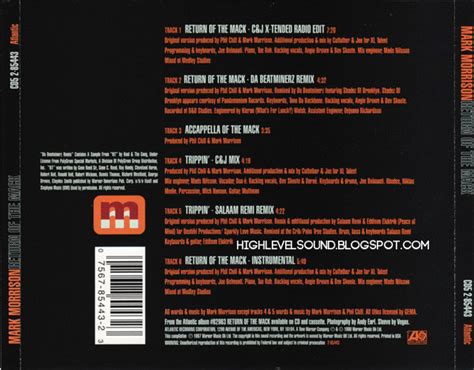 Highest Level Of Music Mark Morrison Return Of The Mack Cdm 1997 Hlm