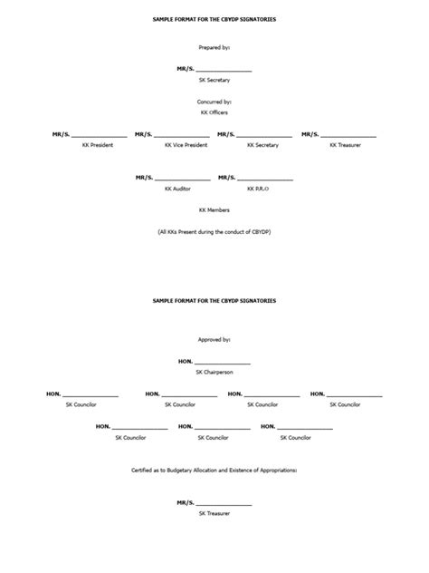 Cbydp Format Signatories Pdf